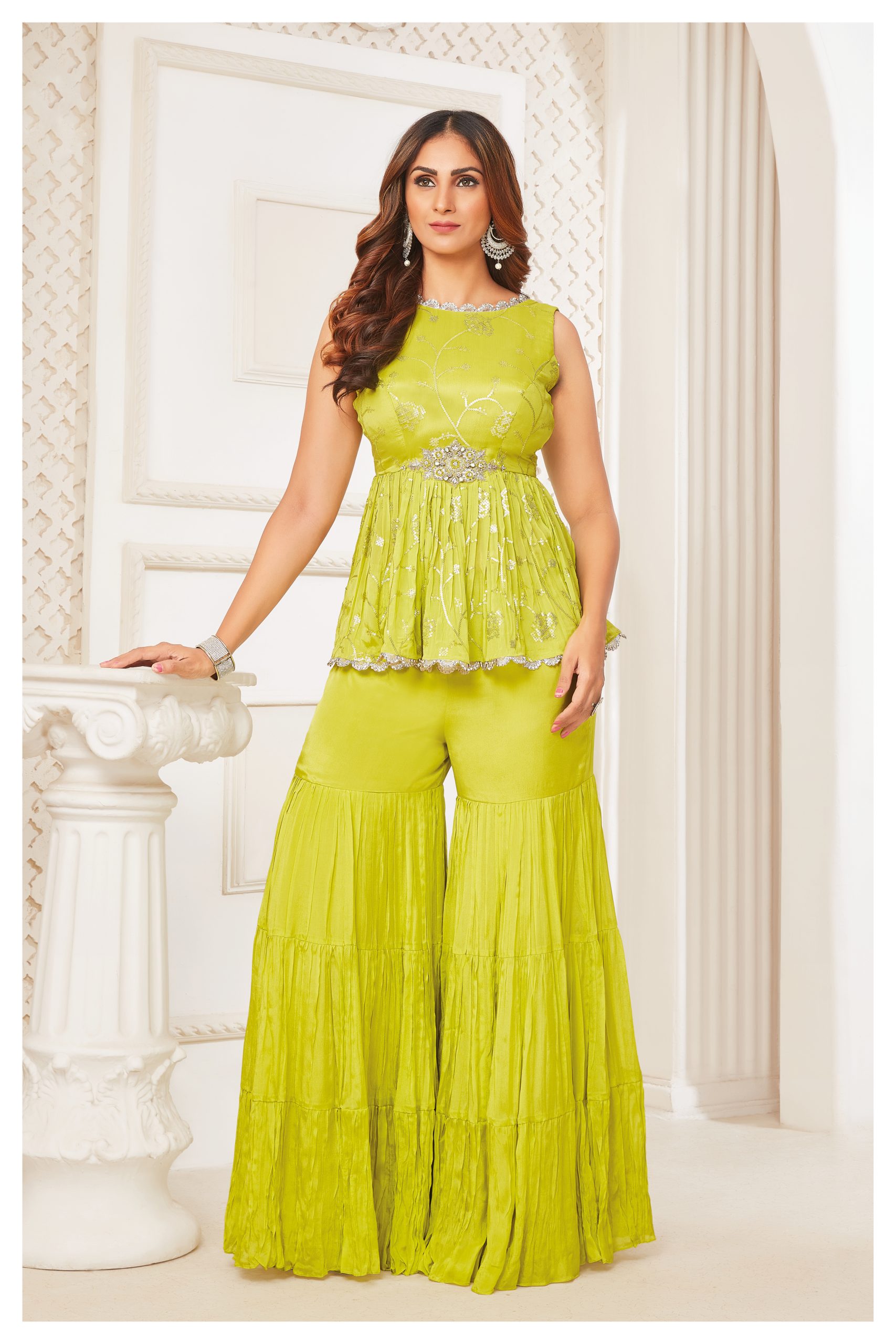 Parot Green Gharara Baabul Parot Green Gharara Baabul